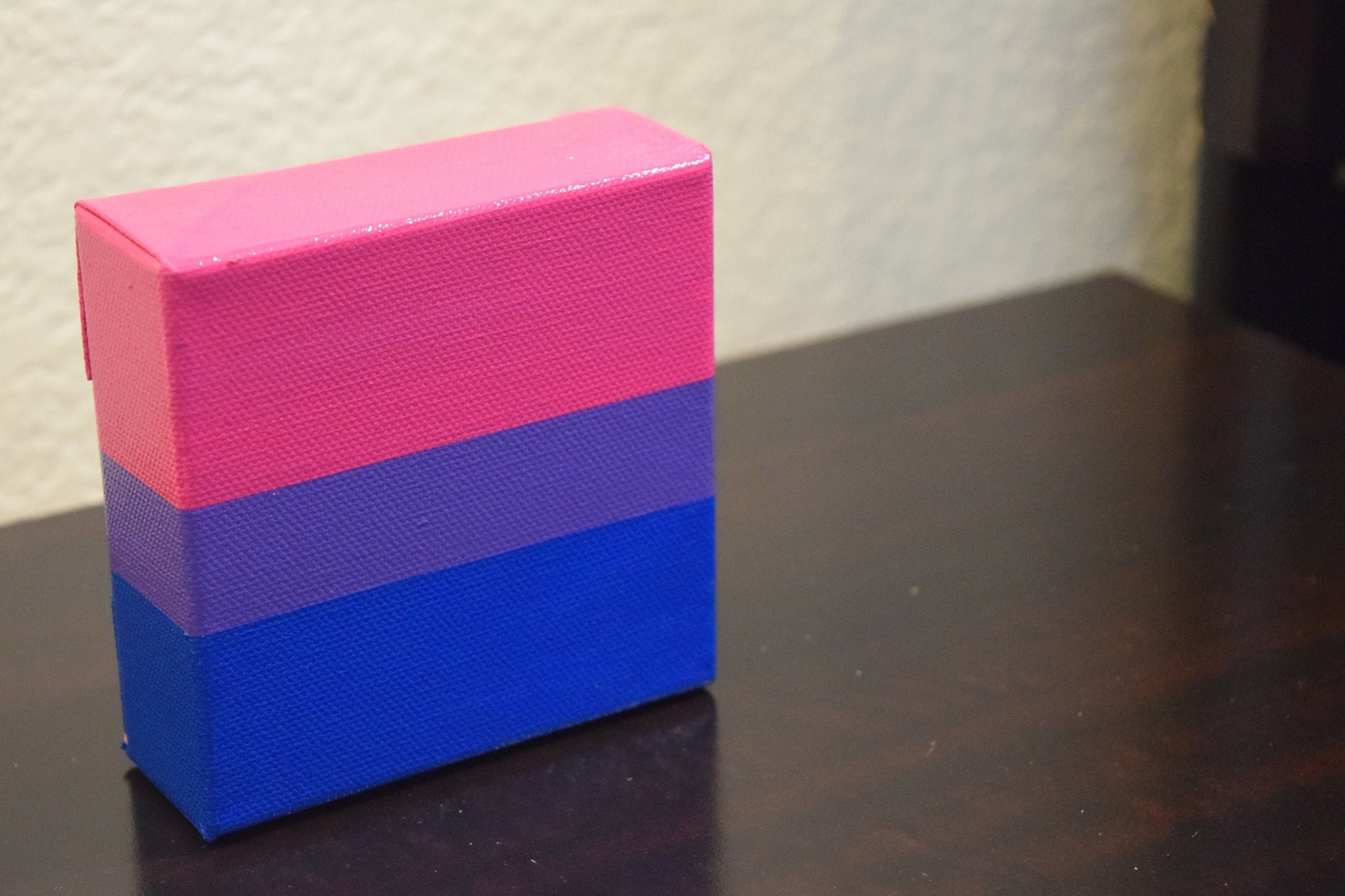 Bi Pride Flag Painting 4x4x1.5in - Etsy