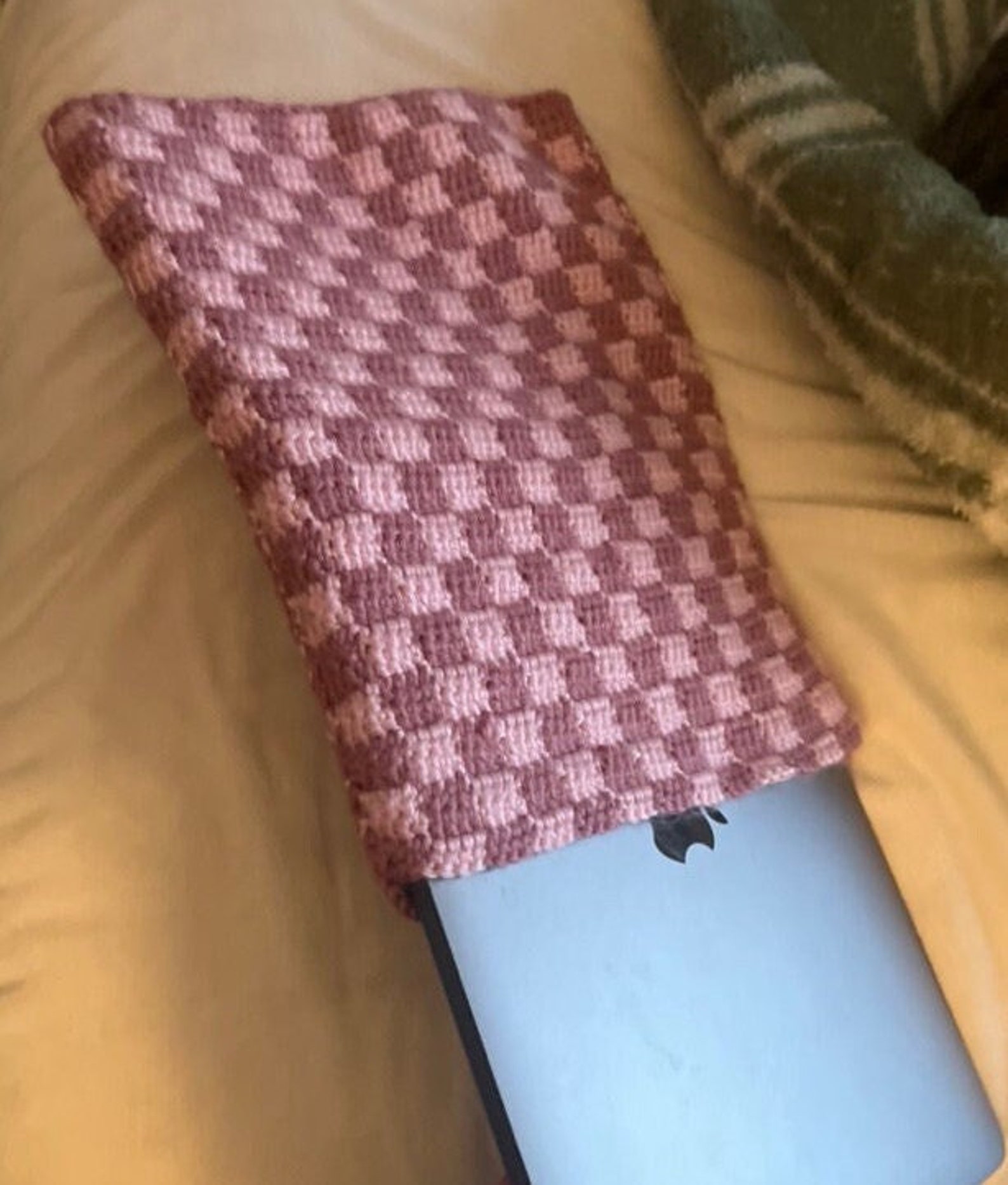 Crochet Laptop Sleeve Checkered MacBook Cute - Etsy