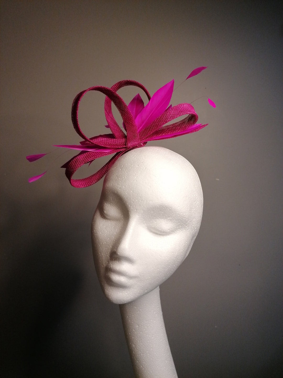 Cerise Pink Feather Fascinator: Wedding Race Day Hair Clip - Etsy