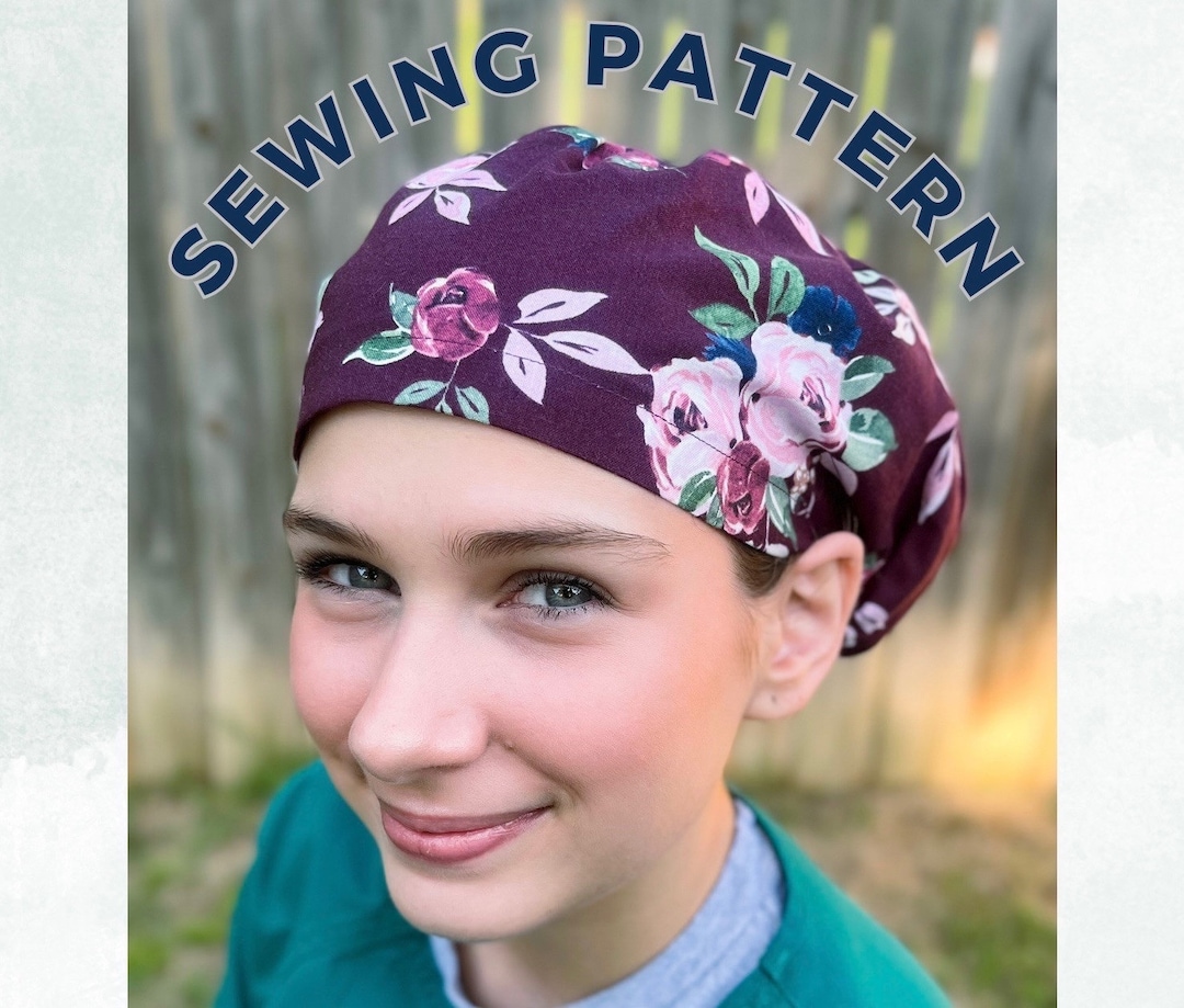Sewing PATTERN Greys Anatomy-inspired Euro Style Surgical Scrub Cap Hat DIY Easy Sew Digital ...