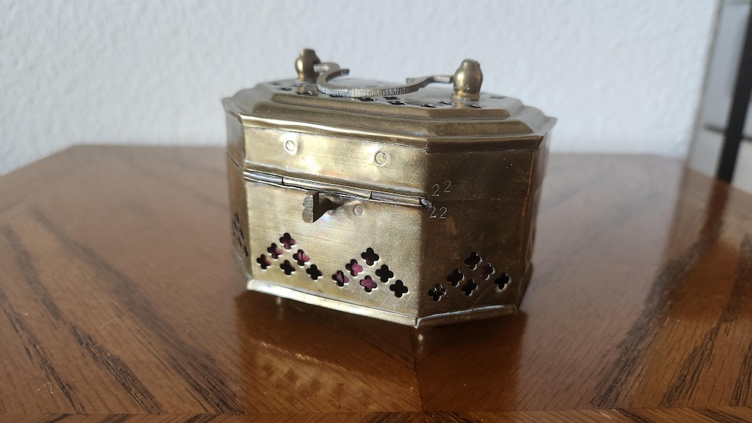 Brass Incense Box With Hinged Lid. Cricket Box - Etsy
