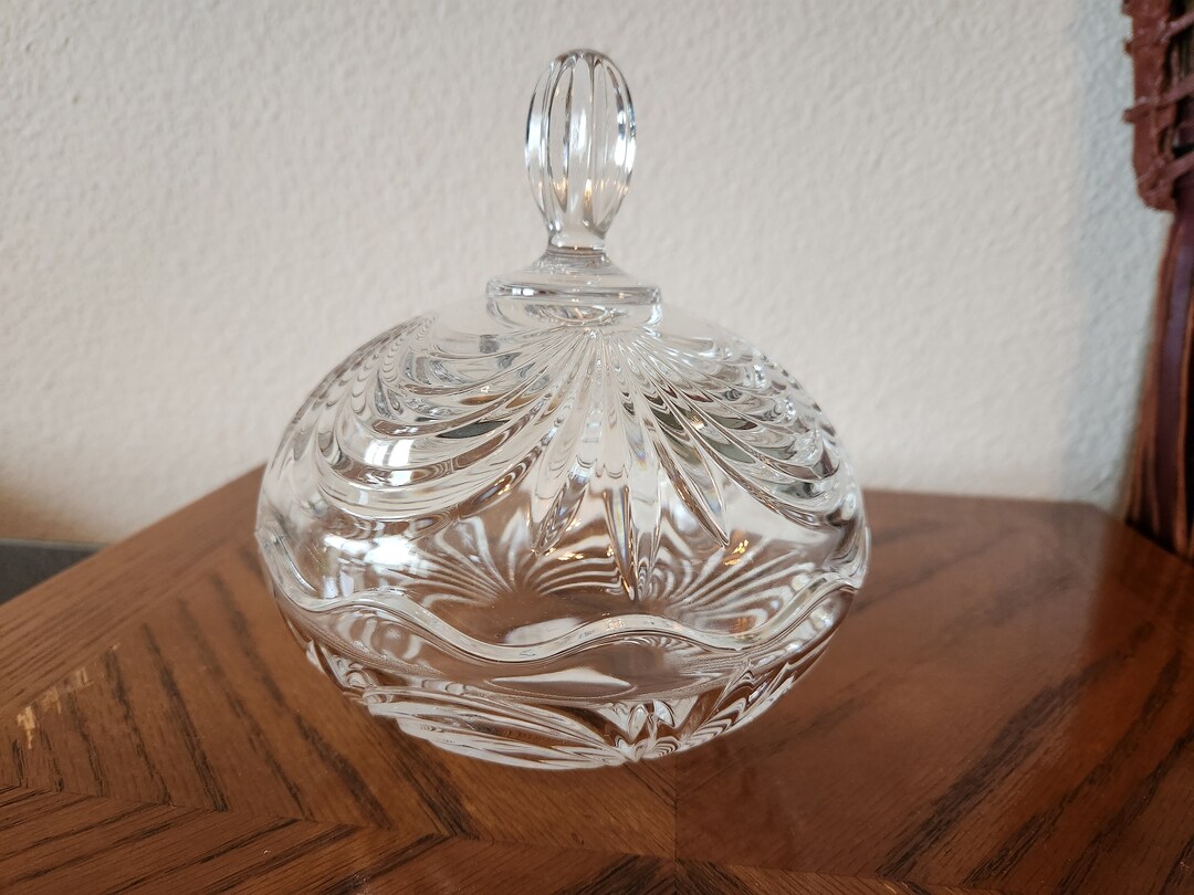 Royal Crystal Rock Covered Candy Dish With Scalloped Edges, Excellent ...