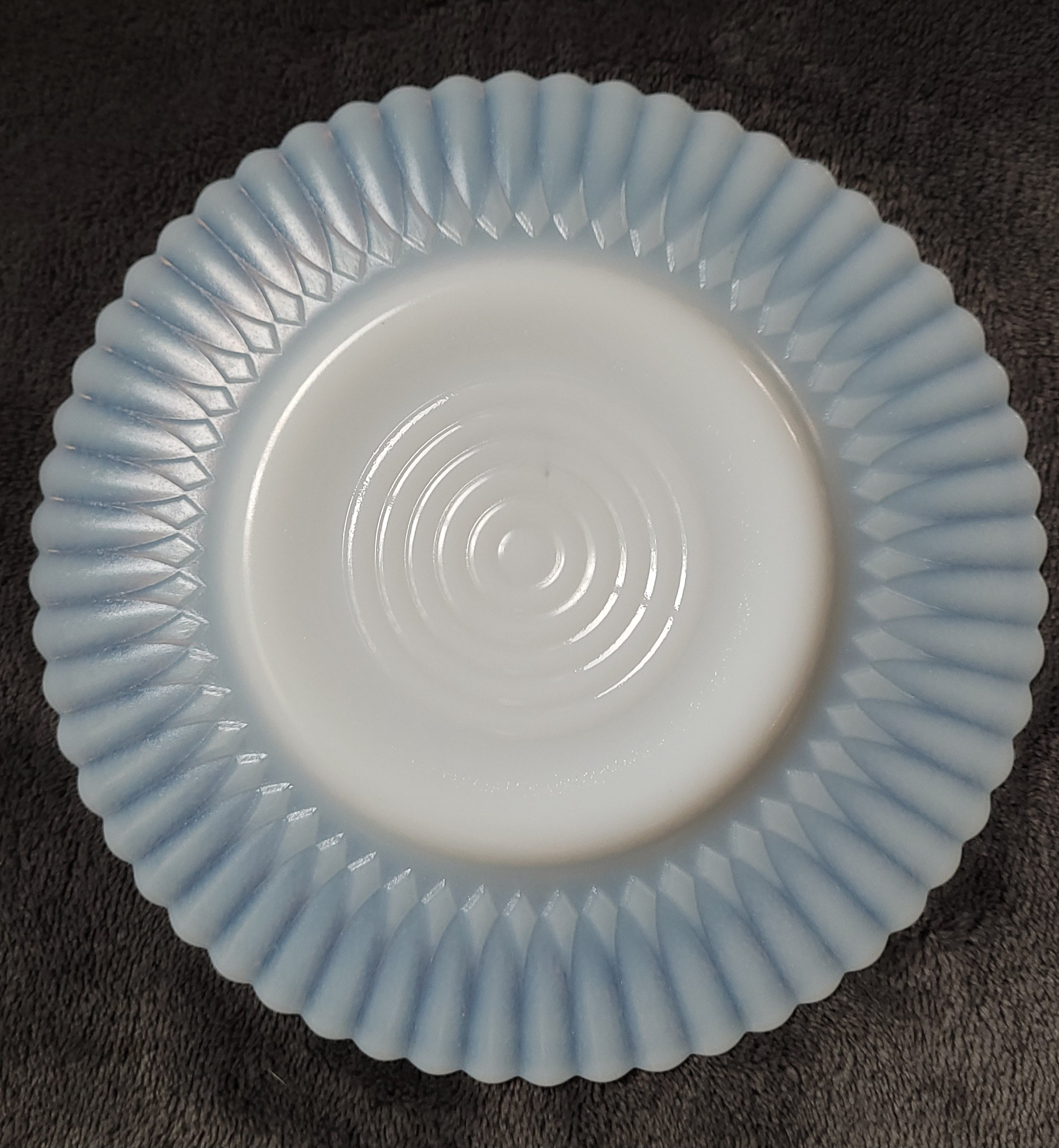 Macbeth Evans Monax Petalware Opalescent Milk Glass 6.25" Bread and ...