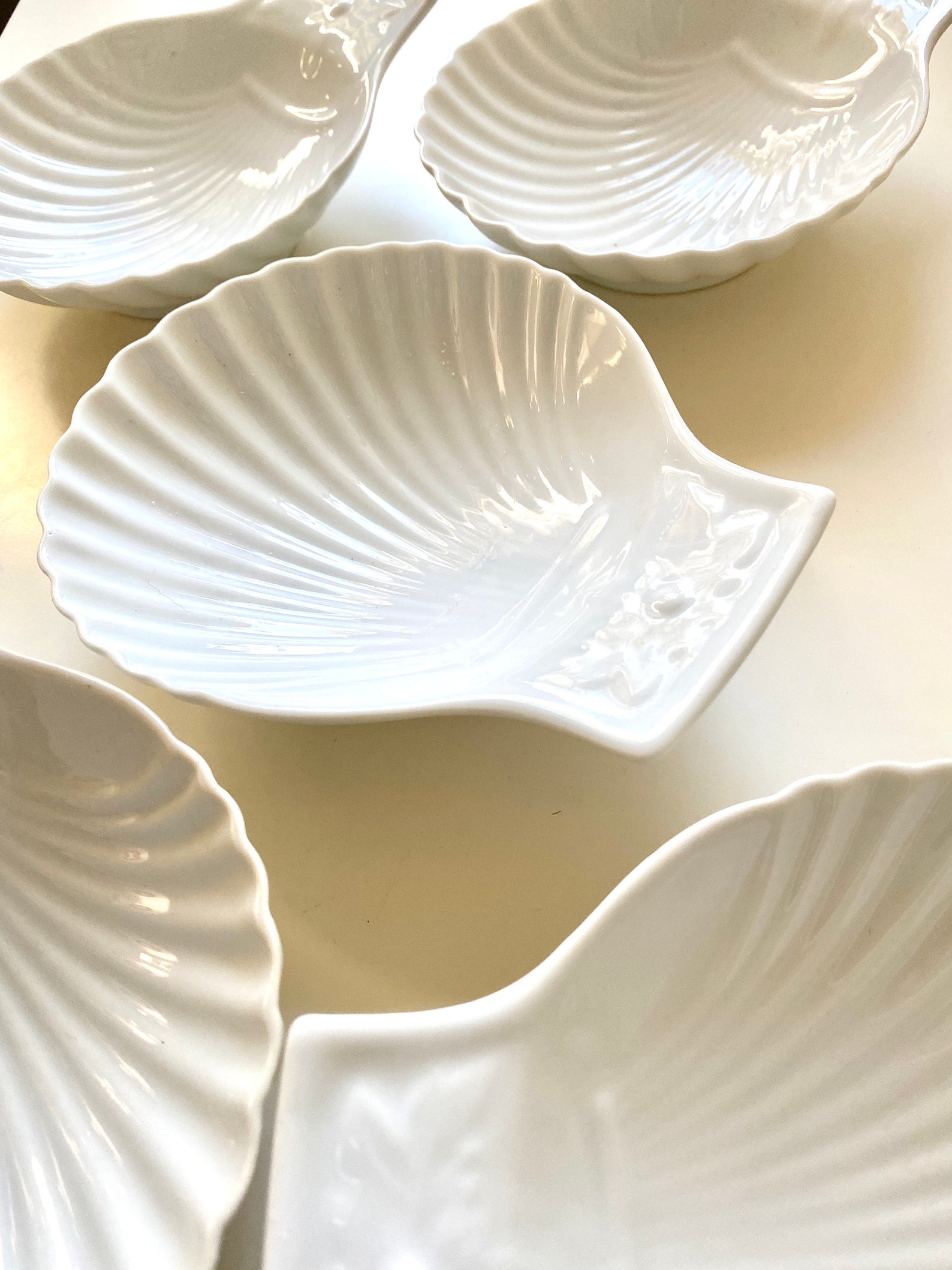 Vintage White Apilco Scallop-shaped Cookware Dishes Made in France ...