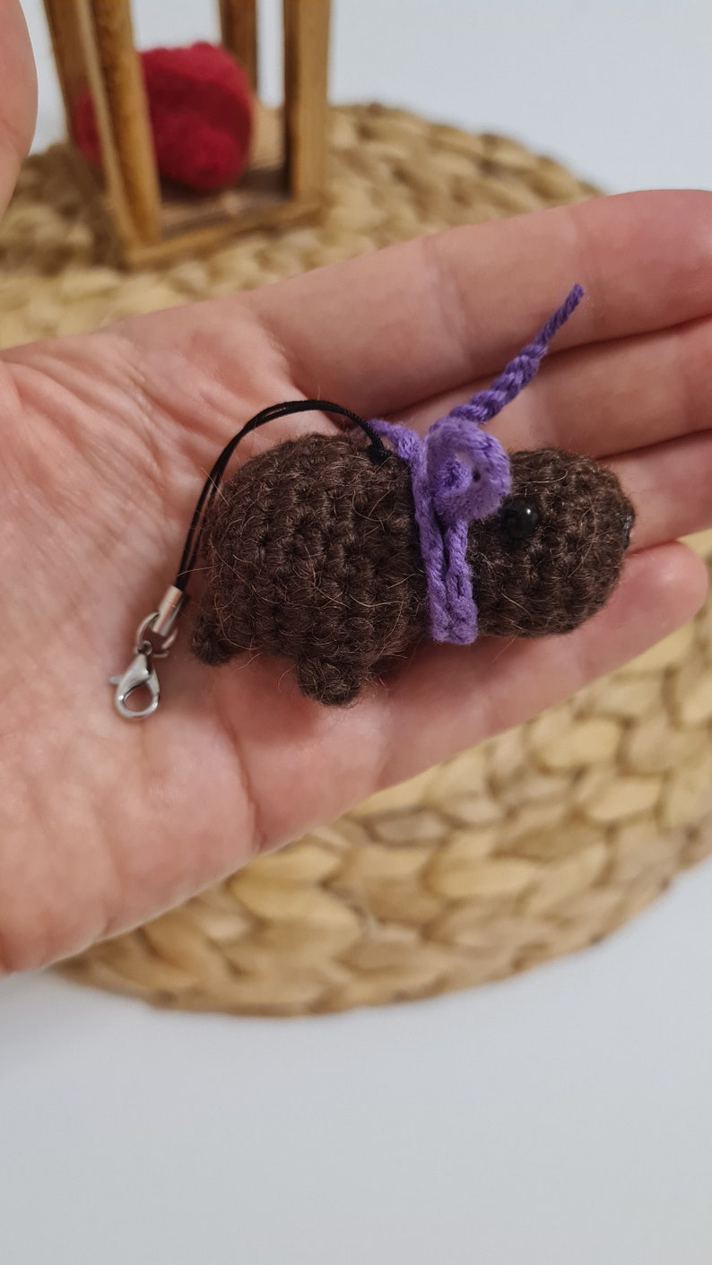 Capybara Key Chain, Capybara Charm, Capybara Crochet, Capybara ...