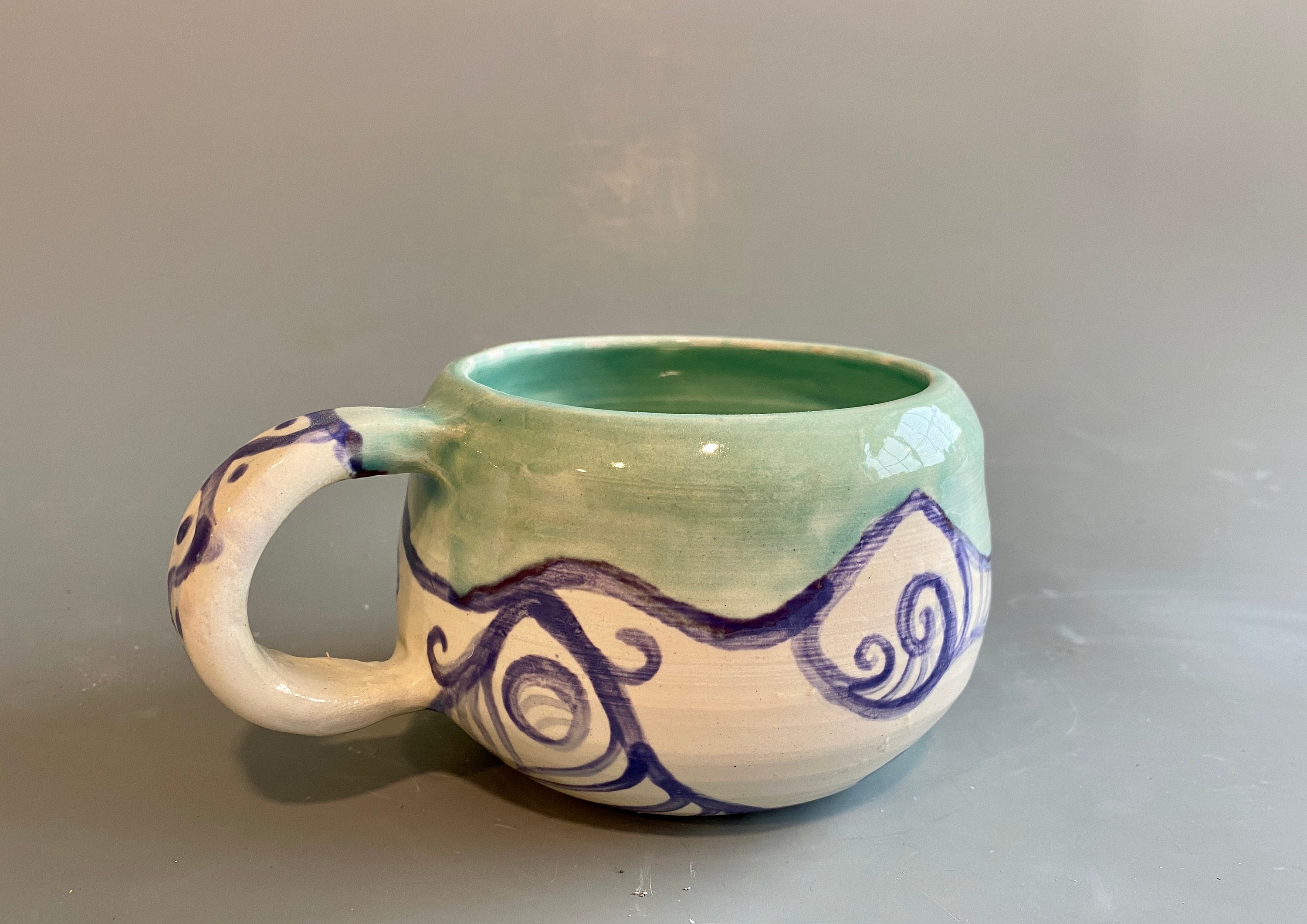 Grande tasse peinte à la main faite à la main pour le café - Etsy France