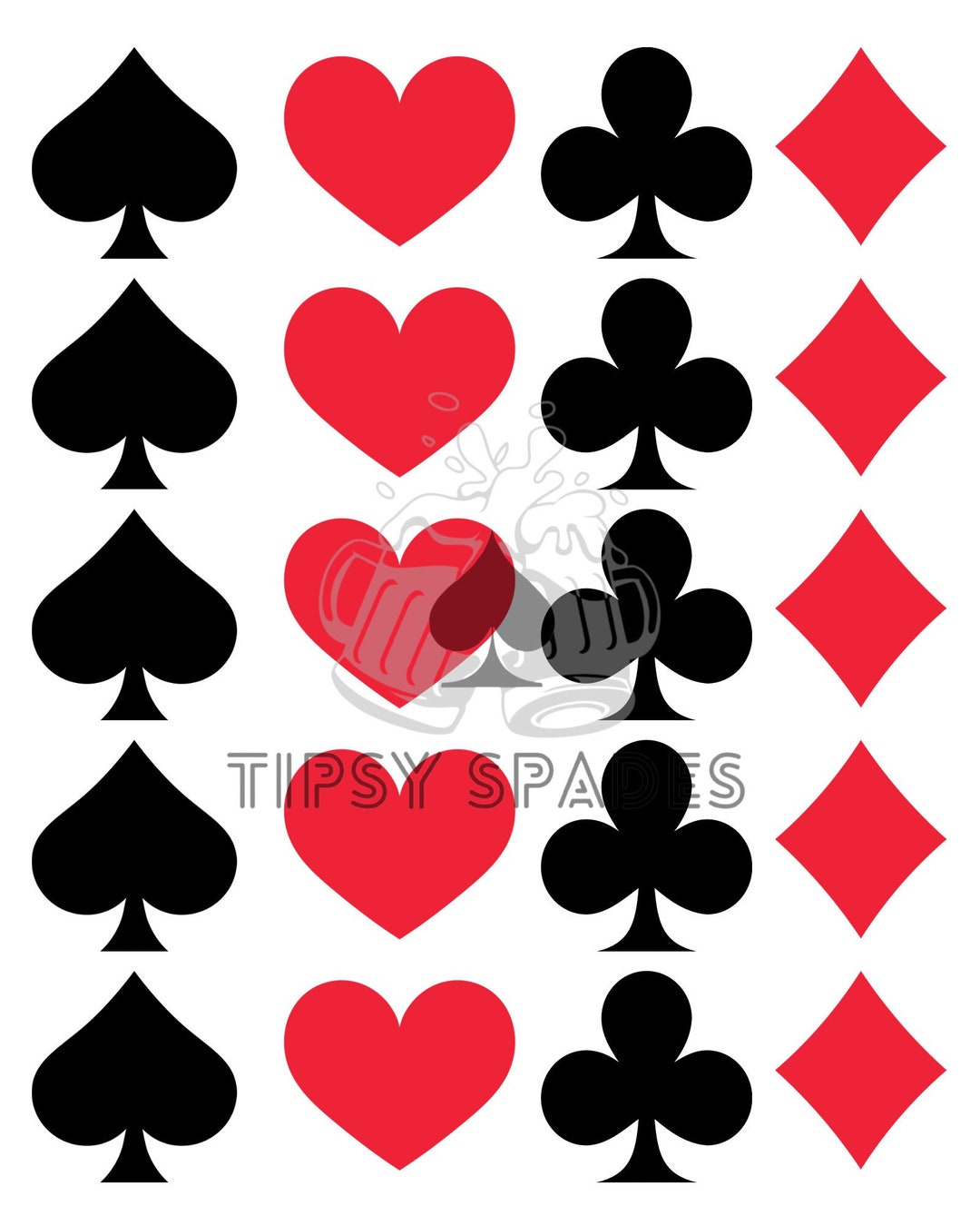 Playing Card Suit Vinyl Stickers, Labels, Decals - Etsy