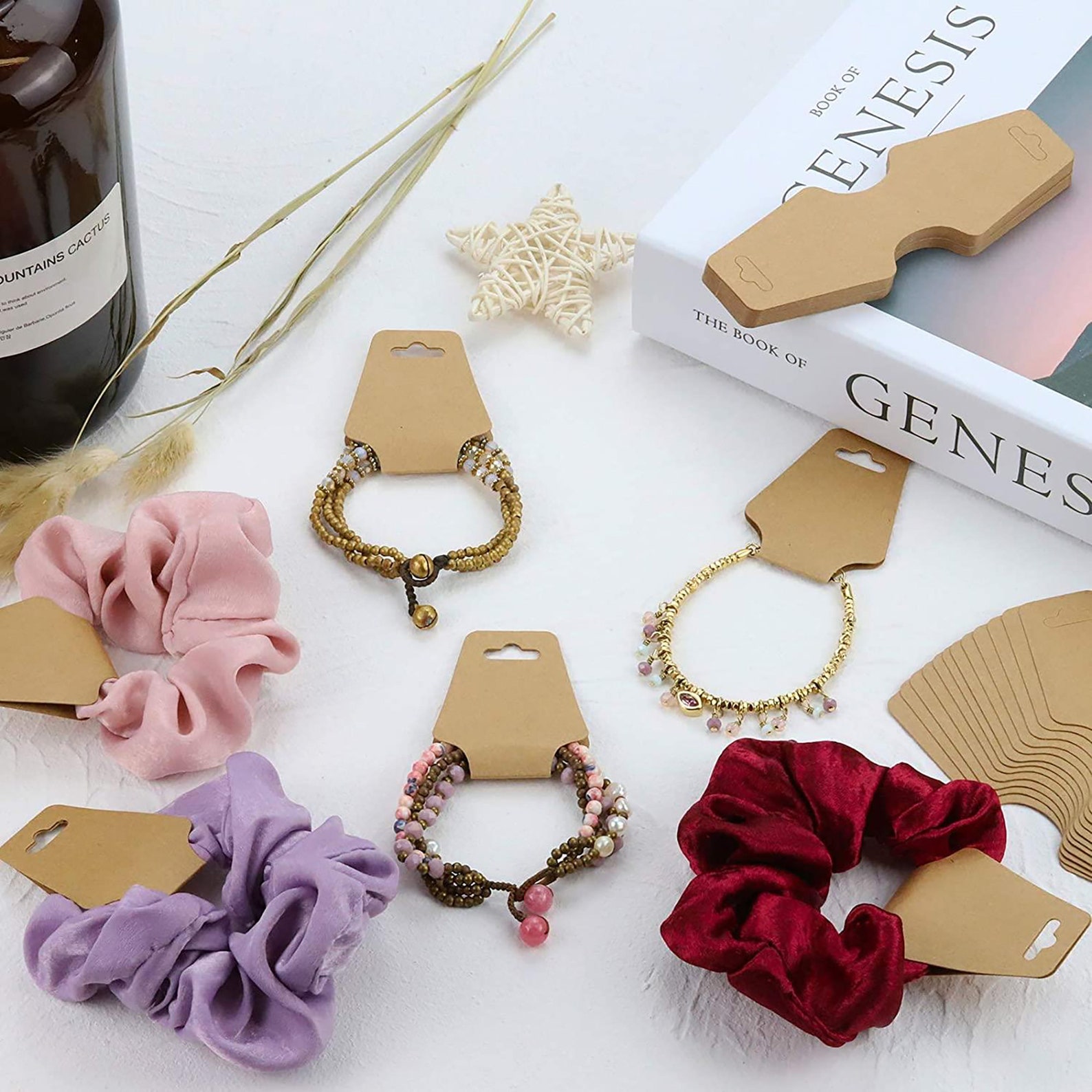 Necklace Card Holder, Kraft Paper Bracelet Display Card, Jewelry Hang ...