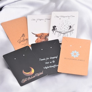 Custom Earring Cards With Your Logo or Text, Set Earring Display Cards ...