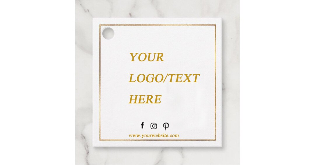Editable Hanging Tags, Square Tags for Small Business, Custom Hang Tags ...