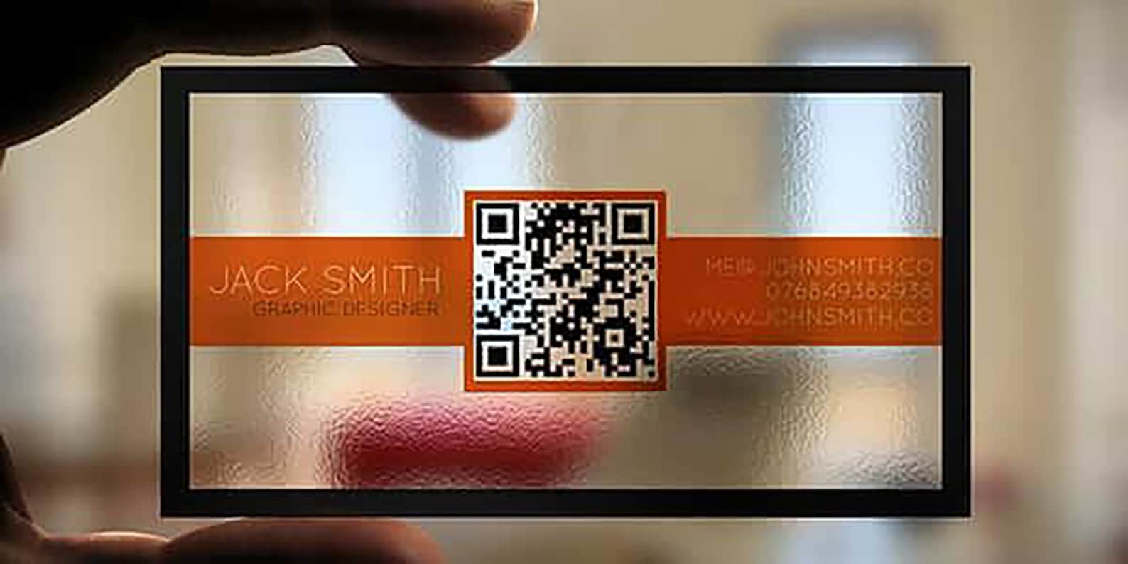Transparent QR Code Business Card, Clear Glossy Plastic Card, Plastic ...
