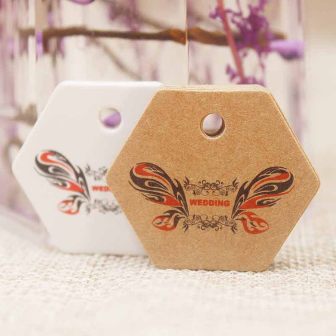 3cmx3.5cm Custom Hexagon Hang Tags, Custom Hexagon Shape Product Price ...