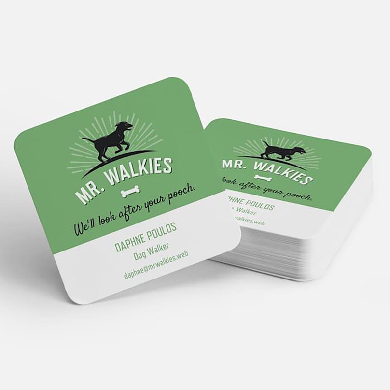 Custom Square Business Card Square Rounded Corner Business - Etsy