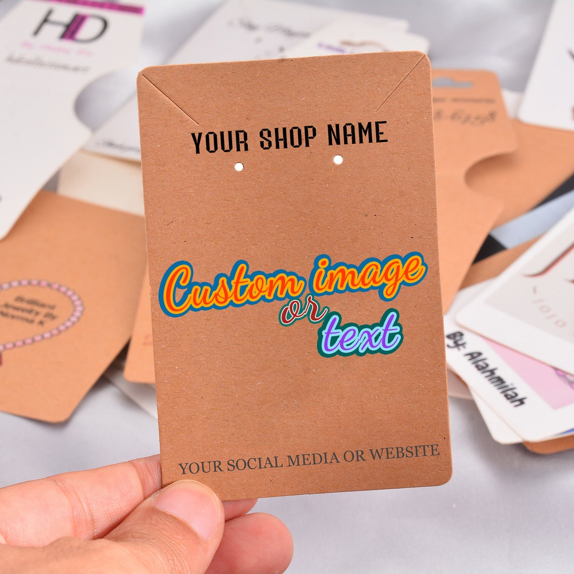 Custom Earring Cards With Your Logo or Text Set Earring - Etsy