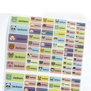 Personalized Vinyl Name Stickers, Cute Name Stickers With Mini Pattern ...