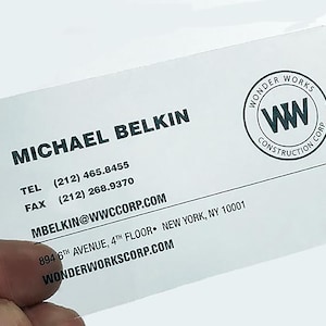 Personalized Business Card, Translucent Business Card, Frosted Boutique ...