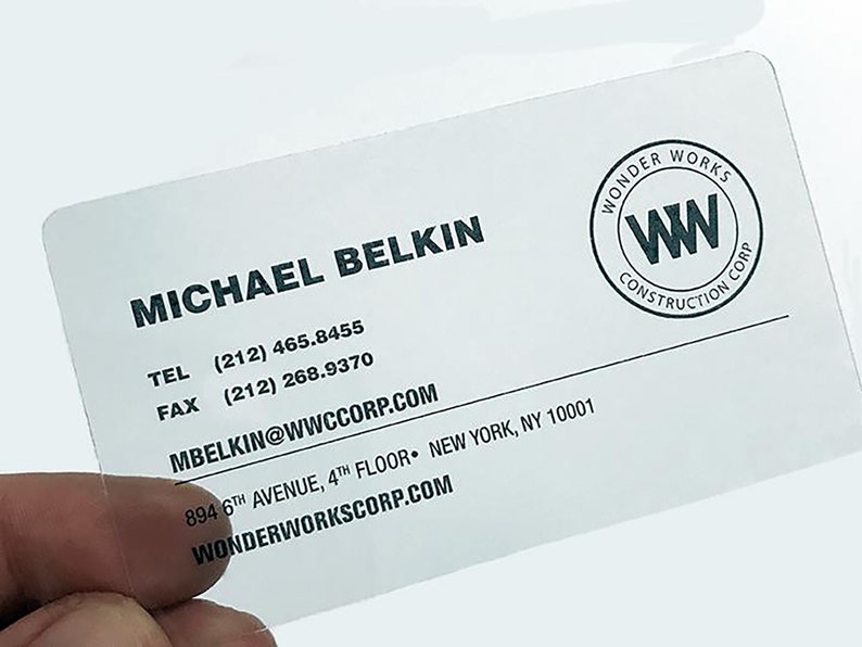Personalized Business Card Transparent Business Card PVC - Etsy