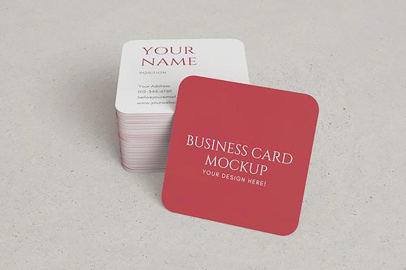 Custom Square Business Card Square Rounded Corner Business - Etsy