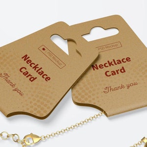 Custom Fold Over Necklace Tags, Jewelry Display Card, Personalized ...