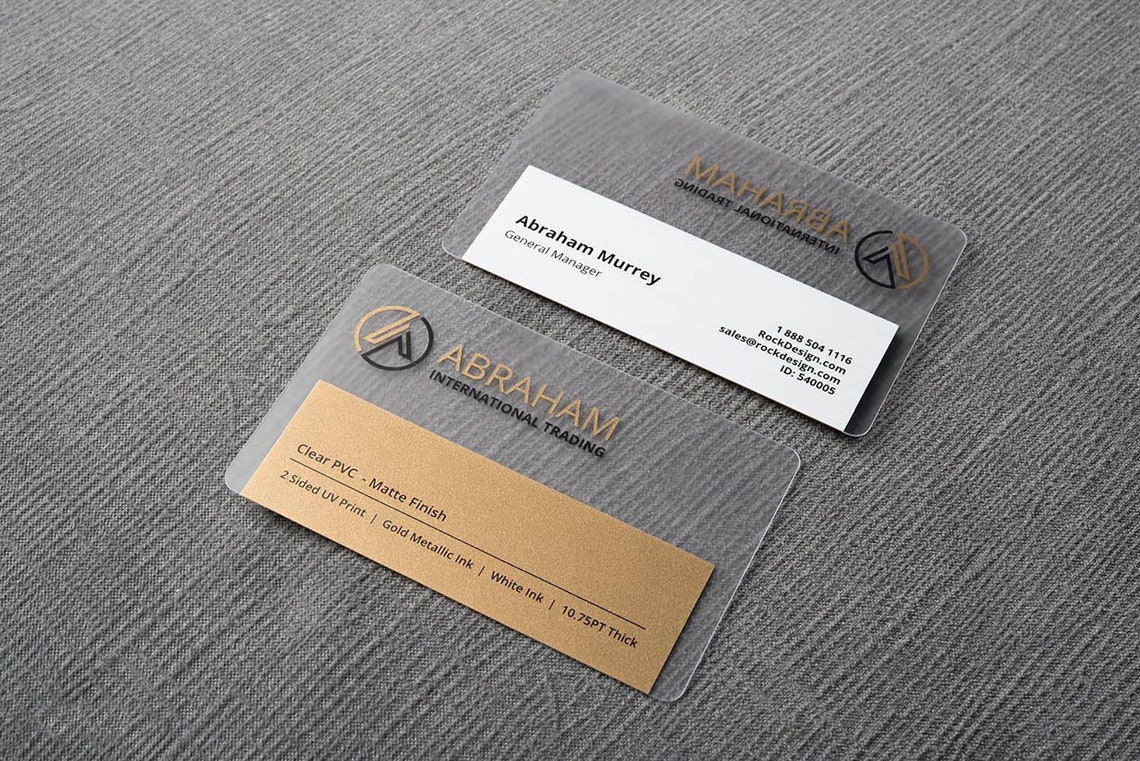 Transparent Plastic Business Cards Luxury Clear Business - Etsy
