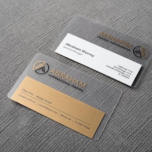 Transparent Plastic Business Cards Luxury Clear Business - Etsy