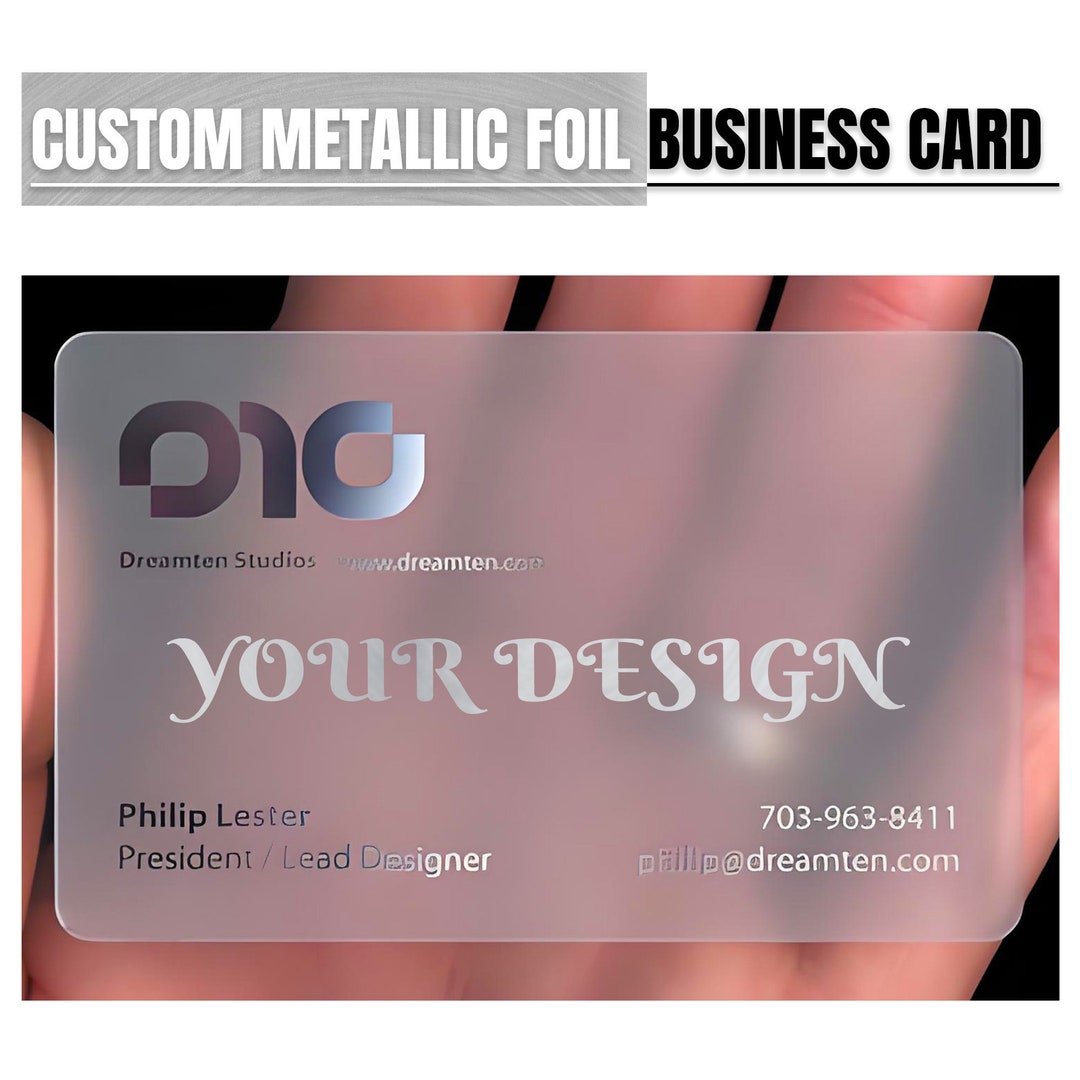 Custom Metallic Foil PVC Business Cards With Round Corners, Frosted ...