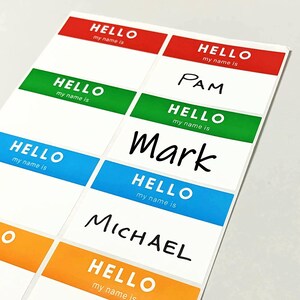 Name Tags Sticker, Hello My Name is Stickers, Multi-colored Name Tag ...