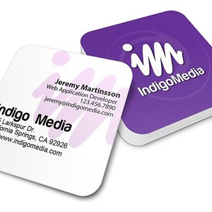 Custom Square Business Card, Square Rounded Corner Business Card ...