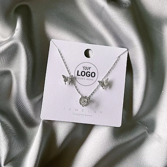 Personalized Jewelry Card Custom Earring Display Card With Logo Necklace Holder Jewelry Packaging Necklace Earring Display Card Etsy