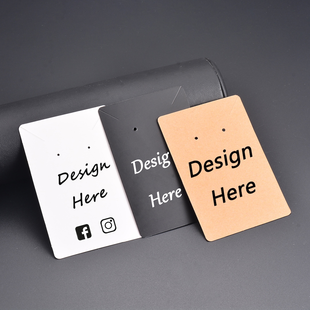 Custom Earring Cards With Your Logo or Text, Set Earring Display Cards ...