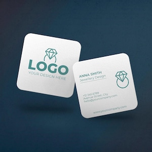 Custom Square Business Card, Square Rounded Corner Business Card ...