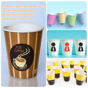 Custom Coffee Cups, Paper Cups, Disposable Cups With - Photo/logo/text ...