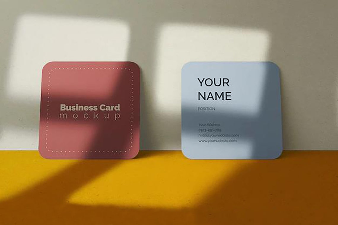 Custom Square Business Card Square Rounded Corner Business - Etsy