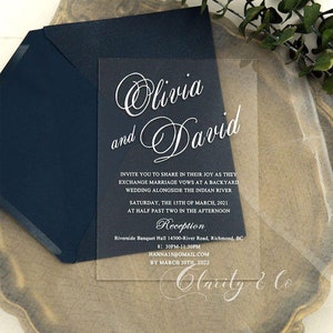 Acrylic Wedding Invitation Card With Your Design, Frosted Acrylic Card ...