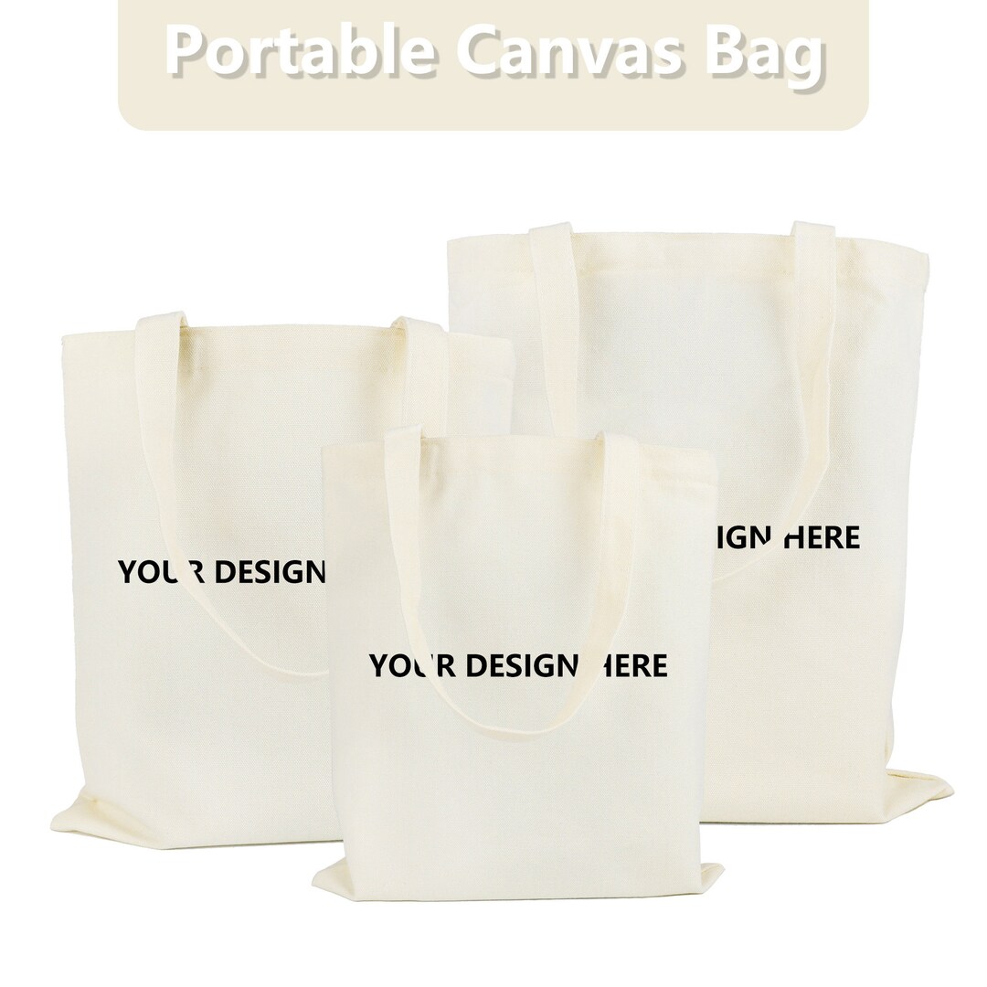 Custom Canvas Tote Bag 12 Oz, Portable Canvas Bag, Personalized Bag ...