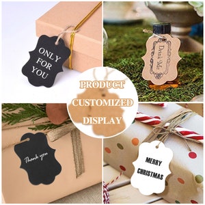 Custom Gift Tags With Jute Twine, Fancy Cut Tag With Your Logo ...