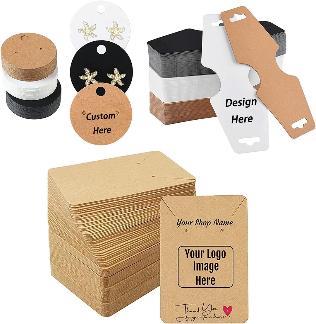 1 Set Jewelry Display Card, Custom Necklace and Earring Display Card ...