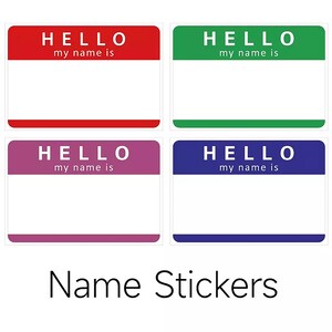 Name Tags Sticker, Hello My Name is Stickers, Multi-colored Name Tag ...