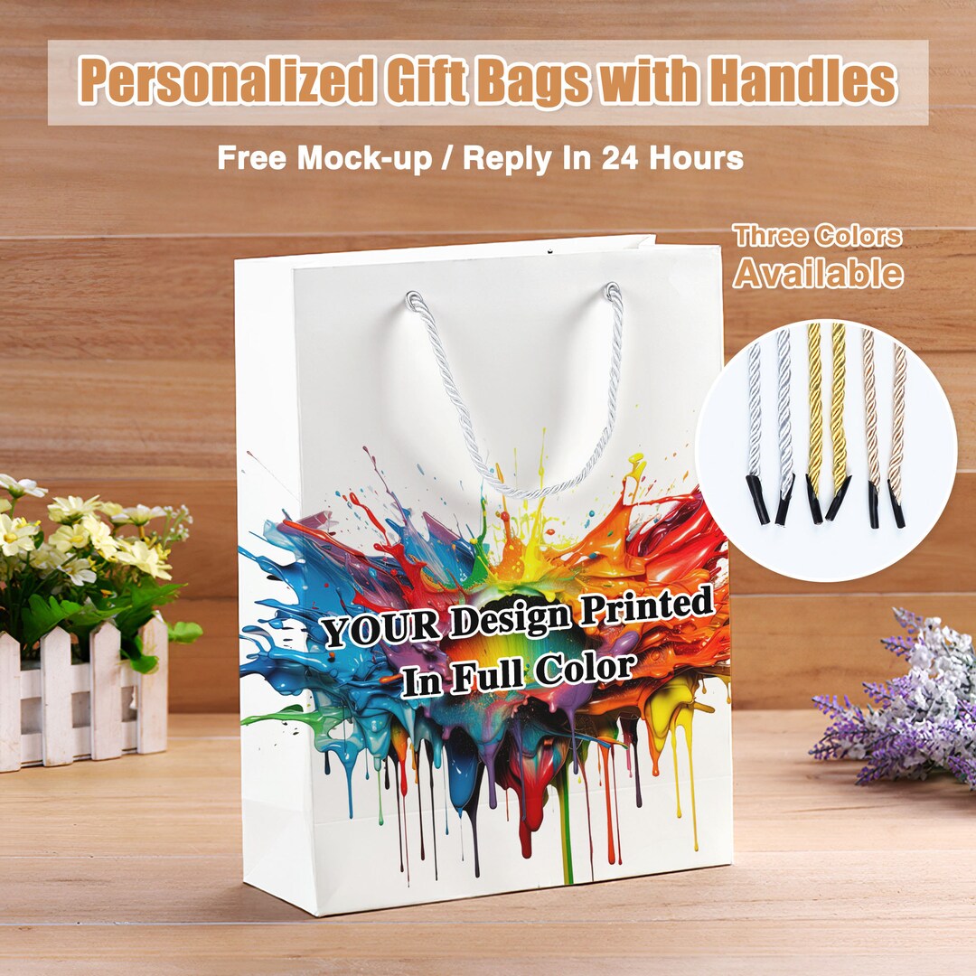 Personalized Gift Bags With Handles,custom Wedding Bags,custom Logo ...
