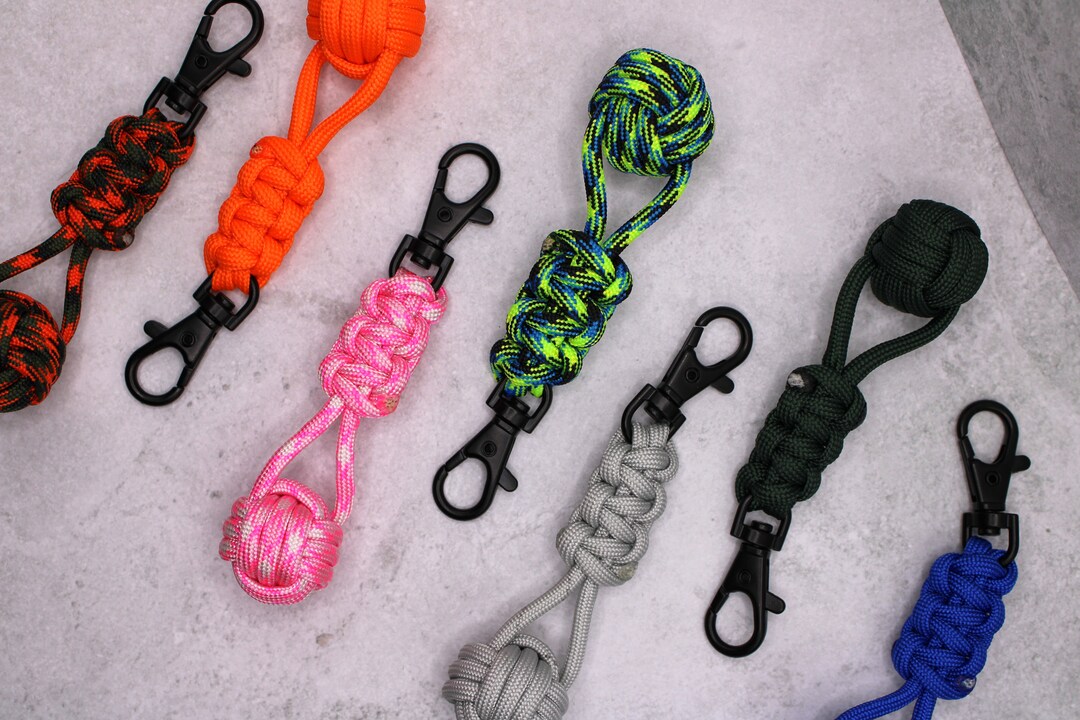 Paracord Monkey Fist Keychain: Battle Black Clasp, 4.5 Inch - Etsy