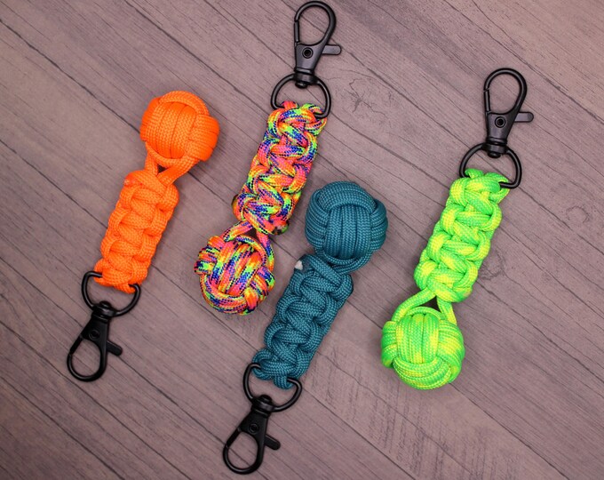Cobra Knot Monkey Fist Keychain, Paracord Keychains, Great for School ...