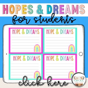 Hopes and Dreams Notes for Students, Message to a Students From Parents ...