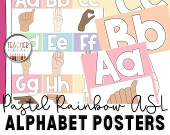 ASL American Sign Language Alphabet Poster Boho - Etsy