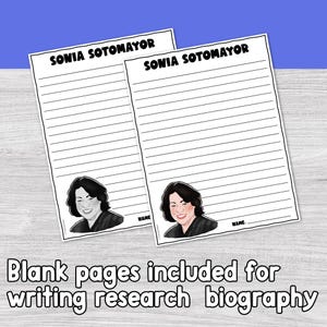 Hispanic Heritage Month Project, Sonia Sotomayor Biography Template ...