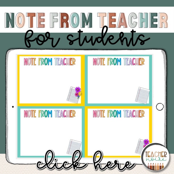 Note to Parents From Teacher Teacher Note to Parents Note to - Etsy