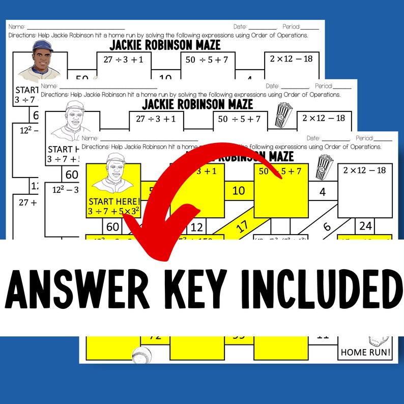 Black History Math, Order of Operations Worksheet, Math Maze, Multi ...