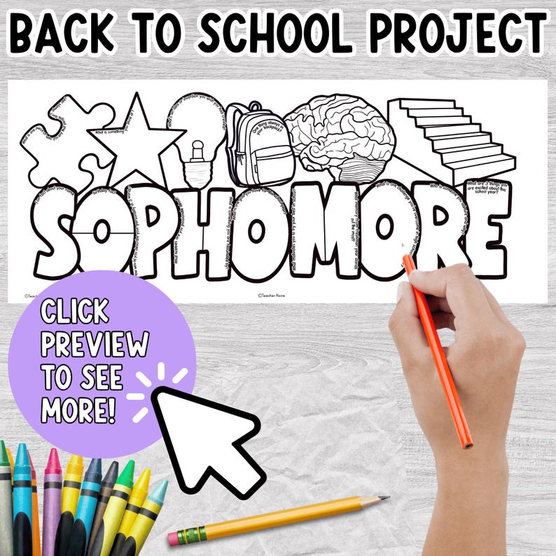 High School Sophomore 10th, All About Me Craft, Poster Worksheet, First ...