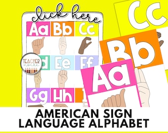 ASL Alphabet Posters American Sign Language Display PRINTABLE Class ...