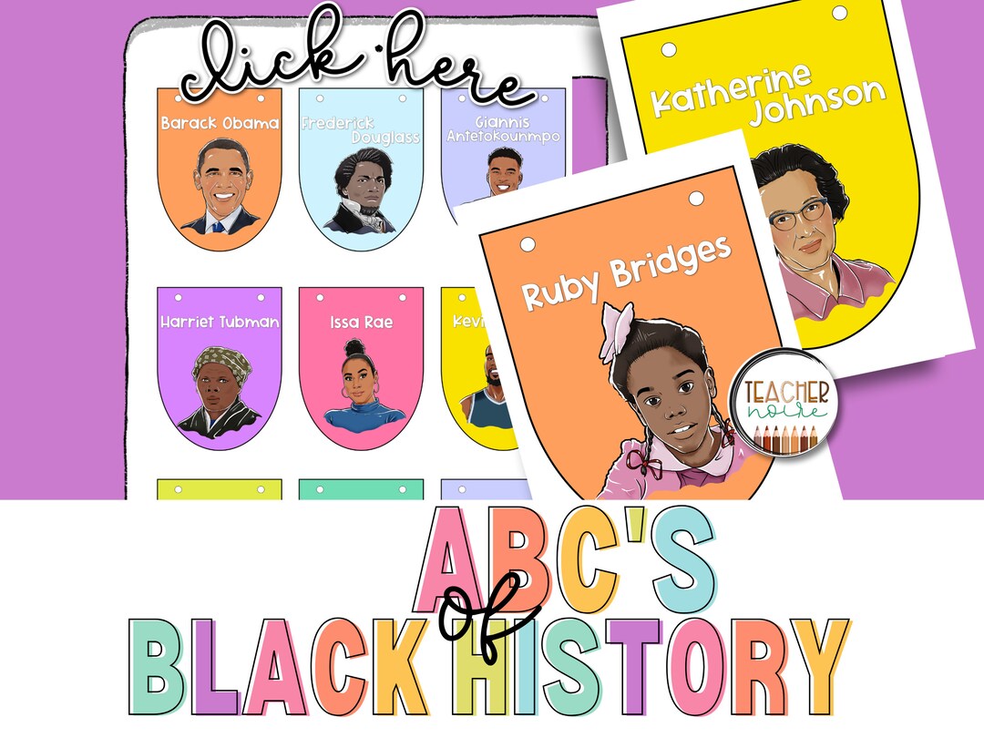 Black History Month Bulletin Board, Abc's of Black History Garland ...