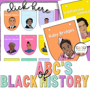 Black History Month Bulletin Board, Abc's of Black History Garland ...